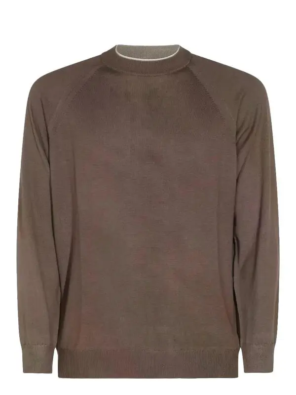 Eleventy Wool Knitted Crew Neck Sweater - Brown
