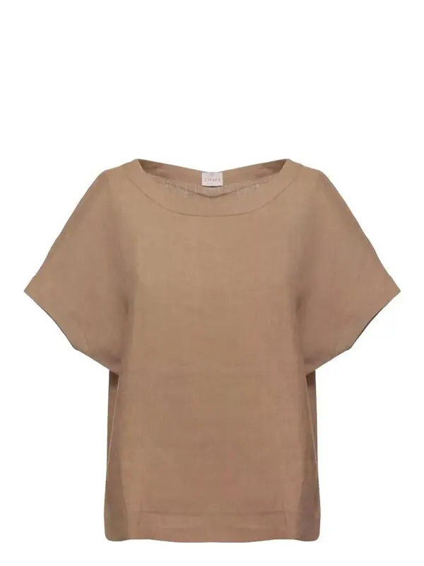 EMME Linen Short-sleeve Blouse - Neutrals