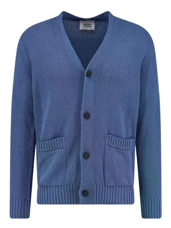 Alpha Studio V-neck Cardigan - Blue