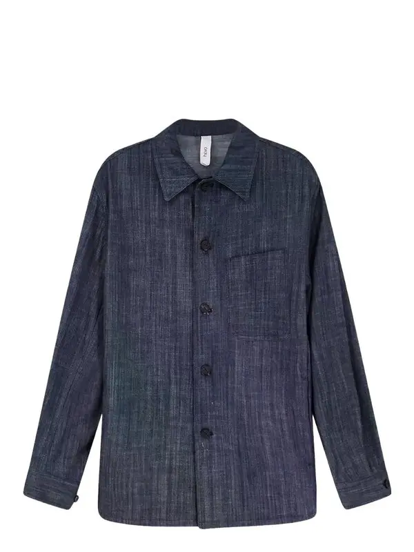 HEVO Bari Patch-pocket Long-sleeve Shirt Jacket - Blue
