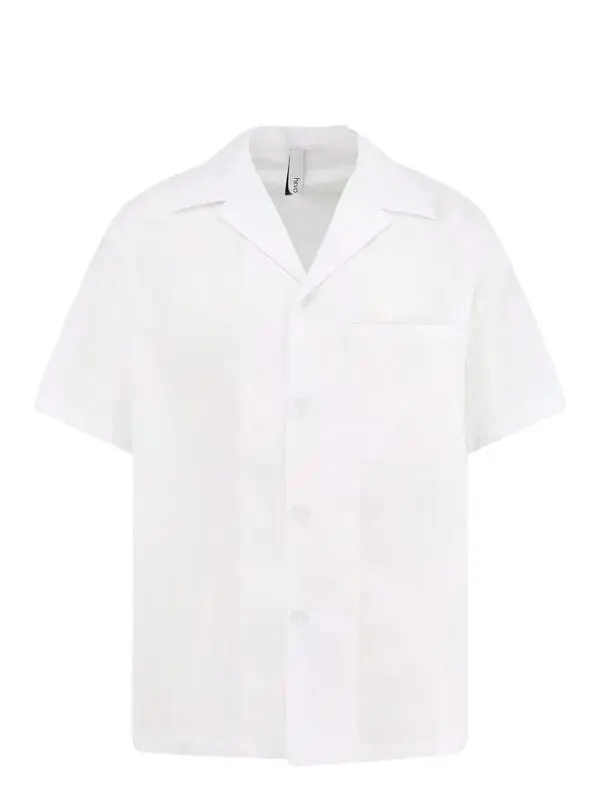 HEVO Short-sleeve Bowling-collar Shirt - White
