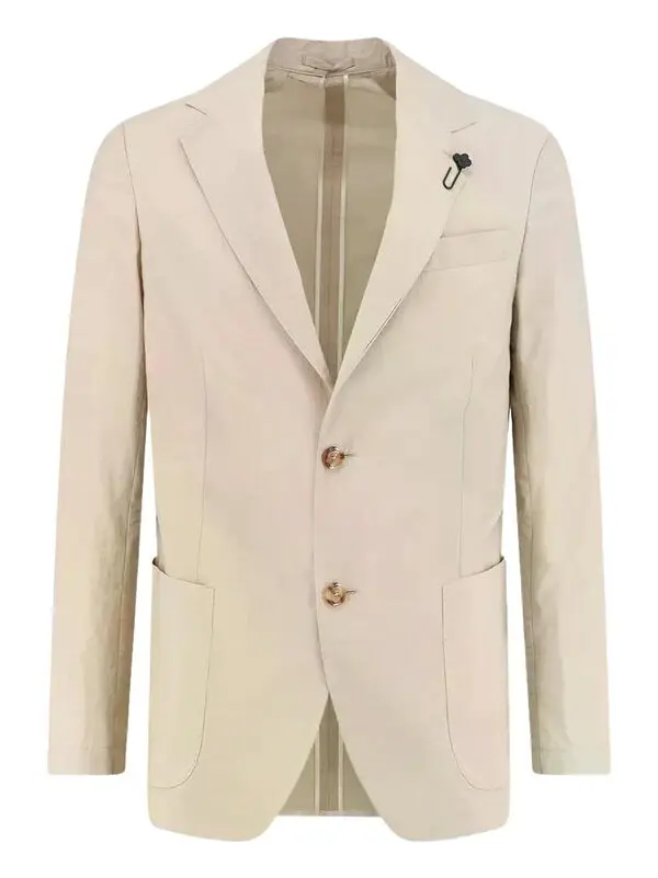 LARDINI Pin-detail Notch-lapel Blazer - Neutrals