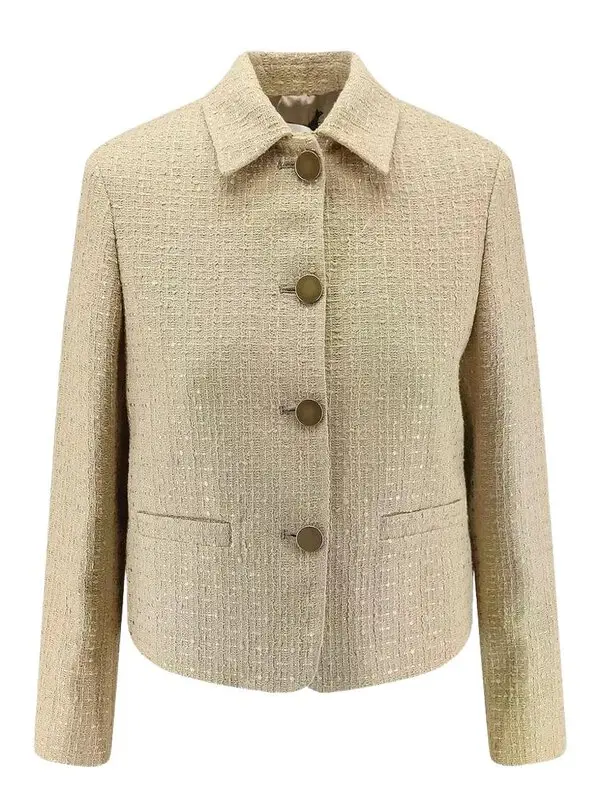 SAULINA Beige Tweed Button-fastening Jacket - Neutrals