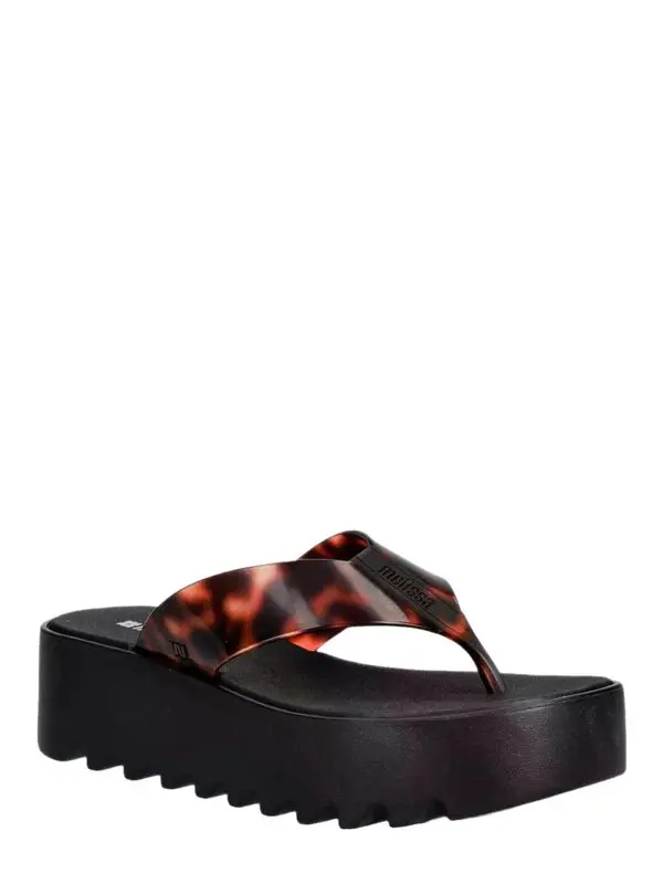 Melissa Tortoiseshell-effect Platform Flip-flops - Black