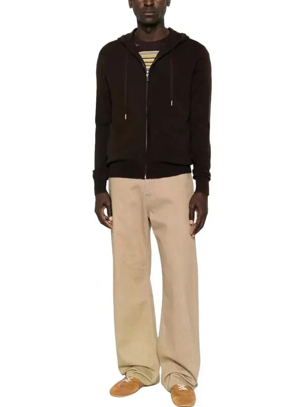 Eric Bompard Zip-up Drawstring Hoodie - Brown