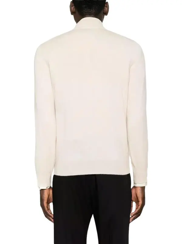 Brunello Cucinelli Quarter-zip Knitted Sweater - Neutrals