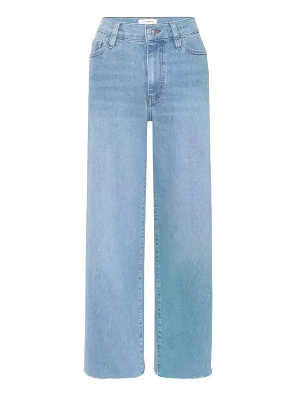 FRAME Raw-edge Wide-leg Jeans - Blue
