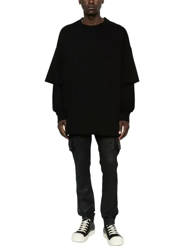Rick Owens Layered-sleeve Oversized T-shirt - Black