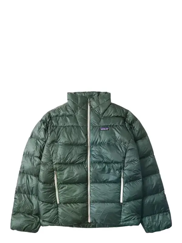 Patagonia Padded Jacket With High Neck And Logo Patch - Green