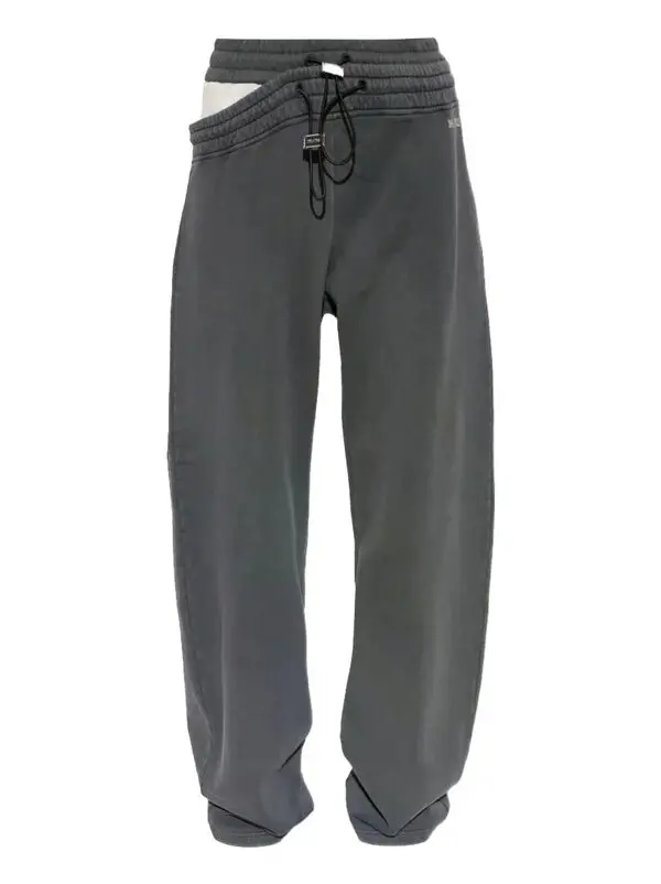 Attico Cotton Slit Detail Track Pants - Grey