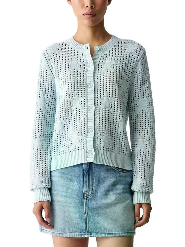 VANS Star Intarsia Pointelle Knit Cardigan - Blue