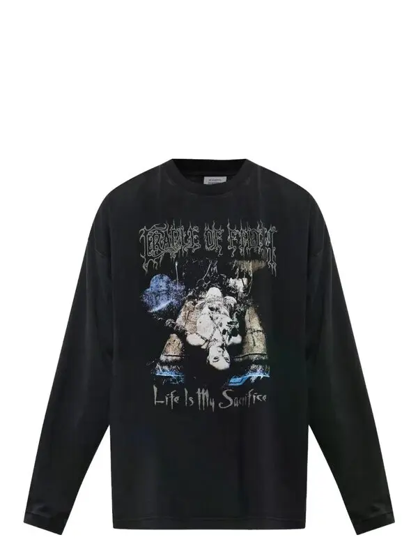 Vetements Graphic-print Long-sleeve T-shirt - Black