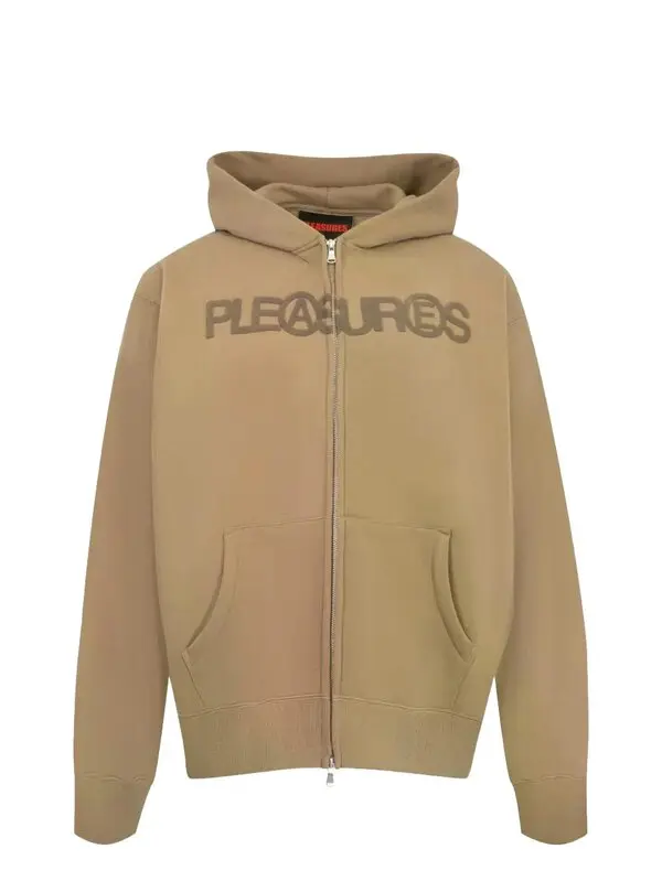 PLEASURES Zine Logo-print Hoodie - Neutrals