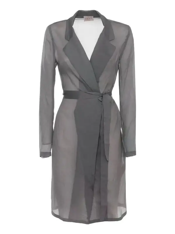 EMME Sheer Belted Coat - Grey