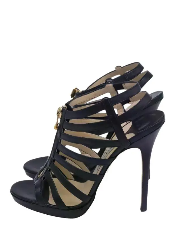 JIMMY CHOO Glenys Caged Gladiator Sandals - Black