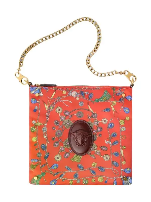 Versace Printed Duchesse Shoulder Bag - Red