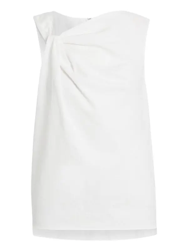 Adam Lippes Feyda Twisted Cottonpoplin Top - White