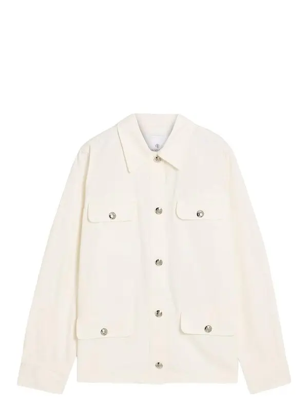 ANINE BING Corey Cottontwill Jacket - Ivory