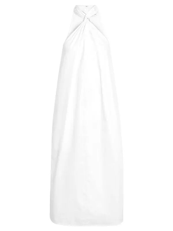 ANINE BING Cosette Twisted Cotton-poplin Midi Dress - White