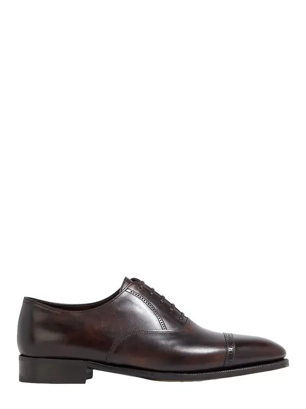 John Lobb Leather Oxford Shoes - Dark Brown