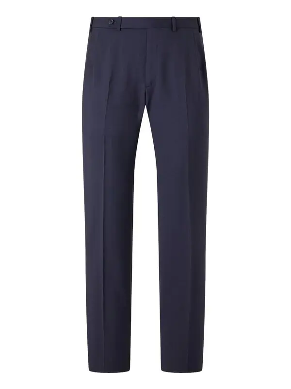 Brioni Plume Straight-leg Wool And Mohair-blend Trousers - Blue