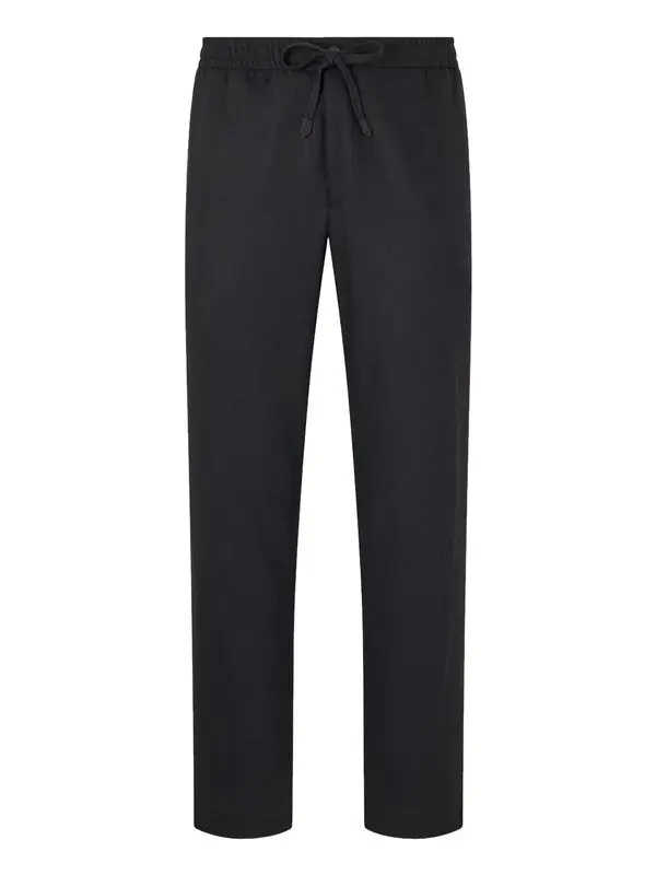 Canali Straight-leg Wool-blend Trousers - Black