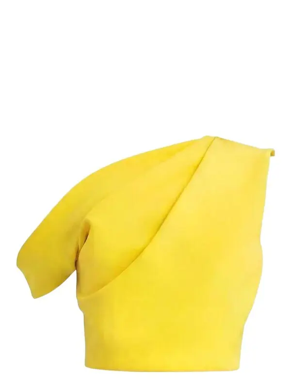 GEMY MAALOUF Asymmetrical Crepe Top - Yellow