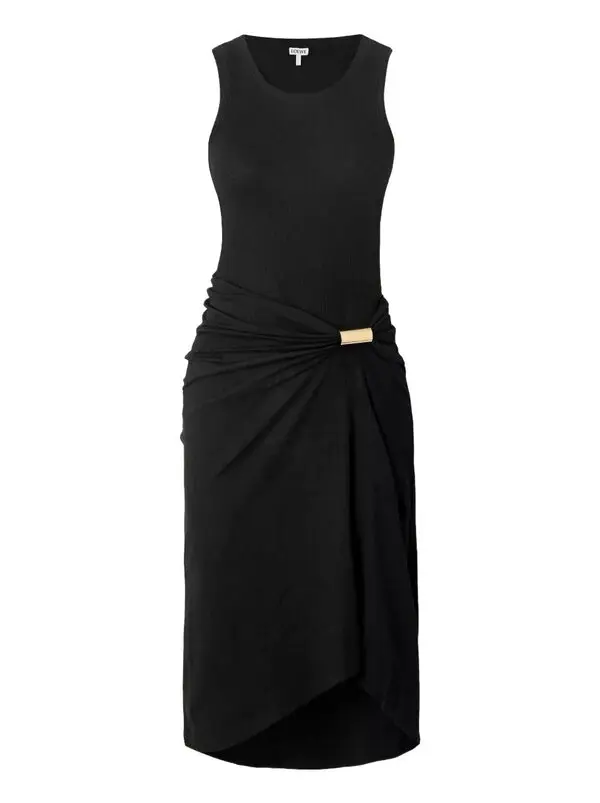 Loewe Sleeveless Tank Dress With Draped Detail - Black