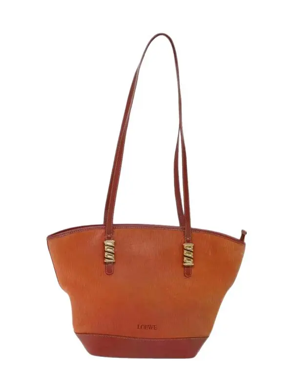 Loewe Velazquez Embossed-logo Leather Tote Bag - Orange