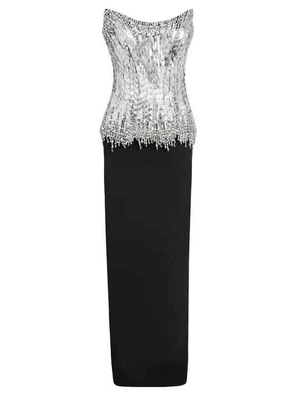Safiyaa Regan Crystal-embellished Strapless Maxi Dress - Black