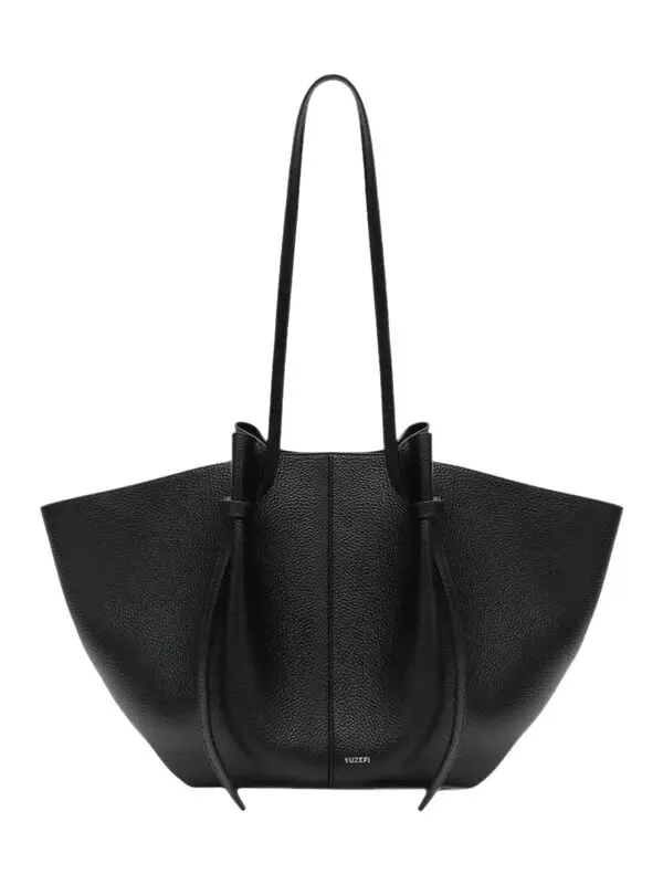Yuzefi Mochile Pebbled Leather Shoulder Bag - Black