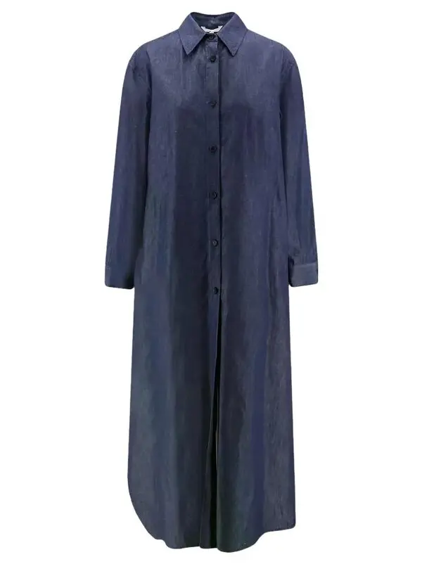 HEVO Arigliano Button-up Shirt Dress - Blue