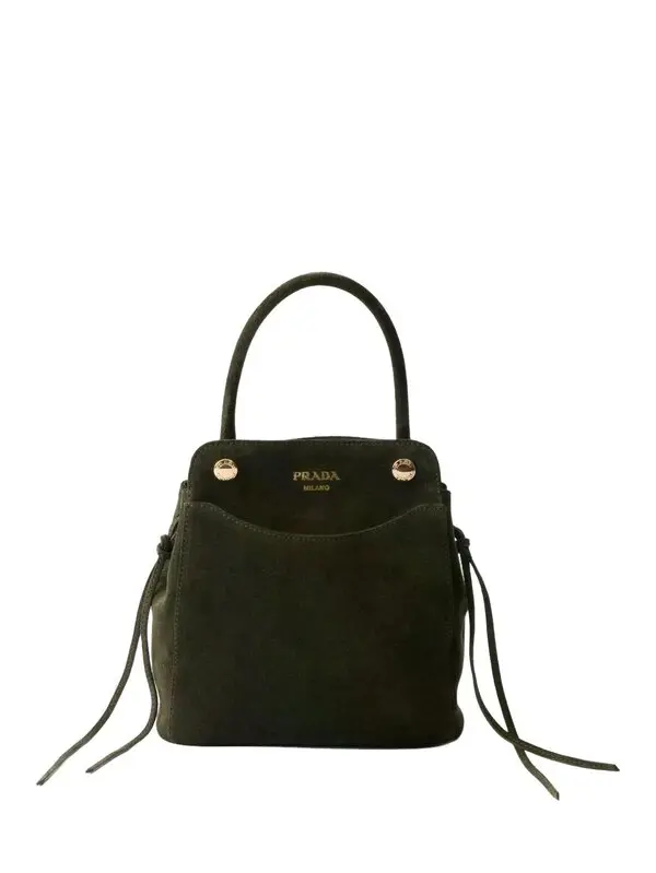 Prada Carry Mini Suede Handbag - Green
