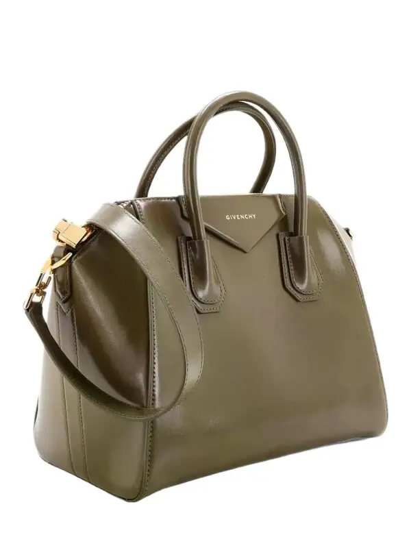 Givenchy Antigona Small Satchel In Glazed Leather - Green
