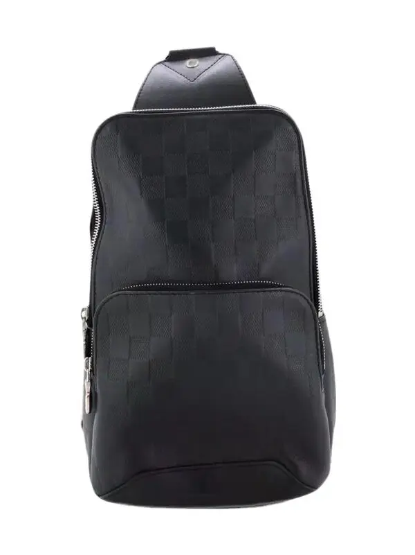 LOUIS VUITTON Avenue Sling Bag Damier Infini Leather Shoulder Bag - Black