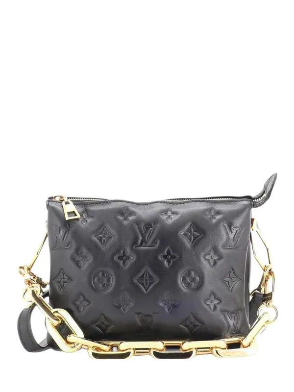 LOUIS VUITTON Coussin Bb Crossbody Bag Monogram Embossed Lambskin - Black