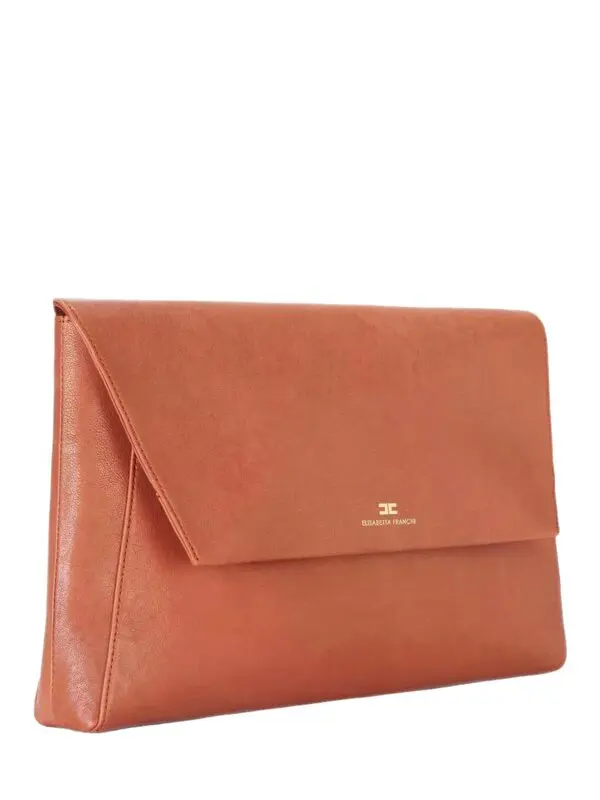 Elisabetta Franchi Leather Clutch Bag - Brown