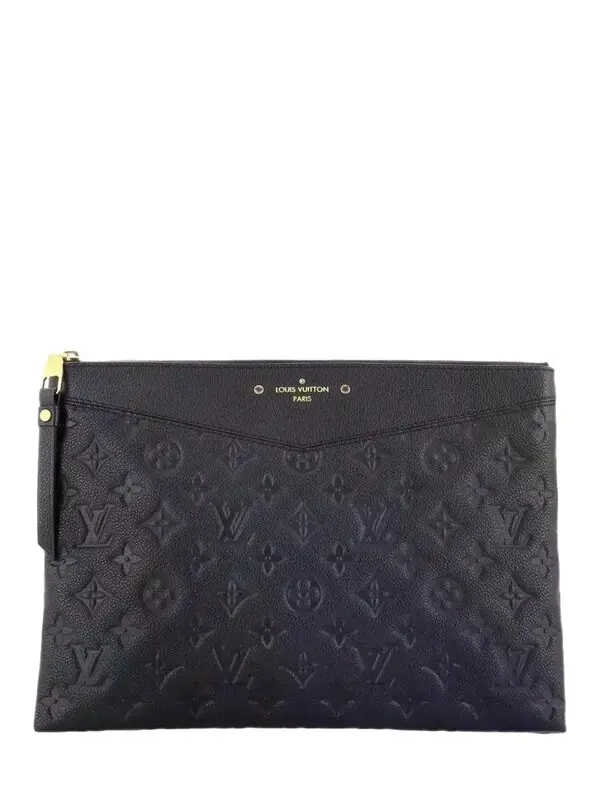 LOUIS VUITTON Daily Monogram Empreinte Leather Pouch - Black