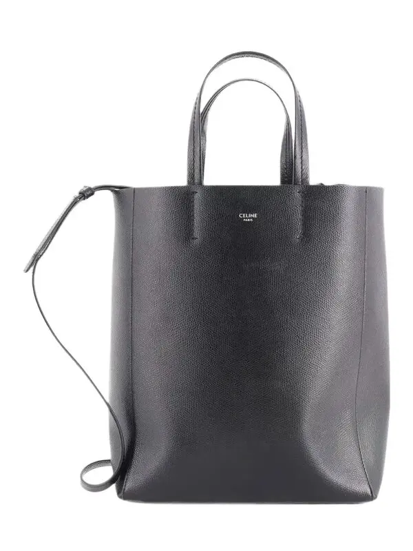 Celine Vertical Cabas Grained Calfskin Small Tote Bag - Black