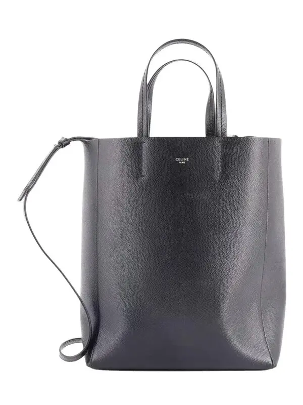Celine Vertical Cabas Grained Calfskin Tote Bag - Black