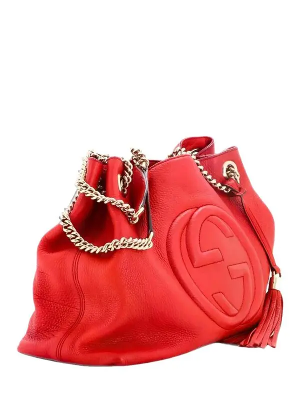 Gucci Soho Chain Strap Leather Medium Shoulder Bag - Red