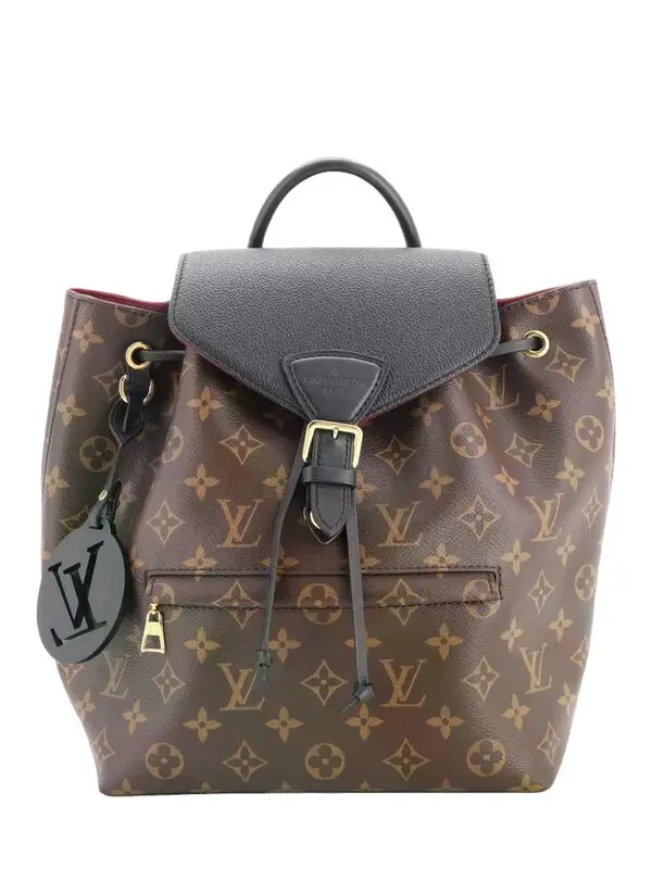 LOUIS VUITTON Montsouris Nm Monogram Canvas Leather Pm Backpack - Black