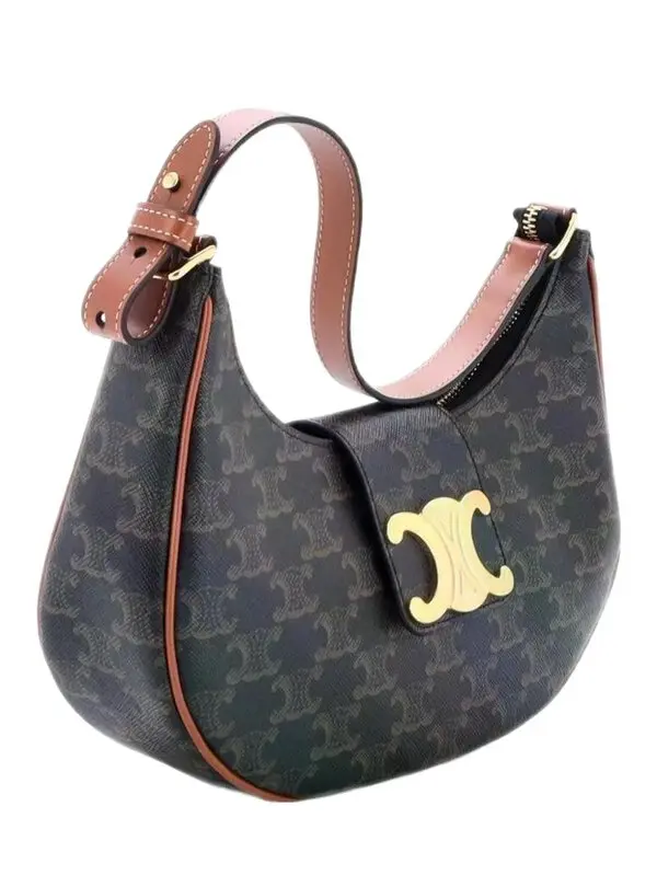 Celine Ava Triomphe Bag Triomphe Coated Canvas Shoulder Bag - Brown