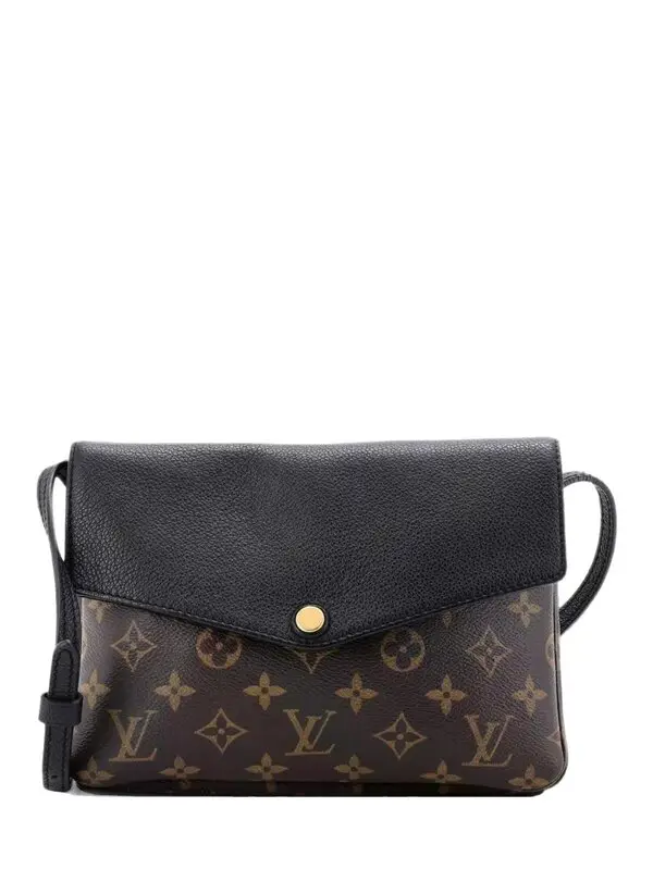 LOUIS VUITTON Monogram Canvas And Leather Crossbody Bag - Black