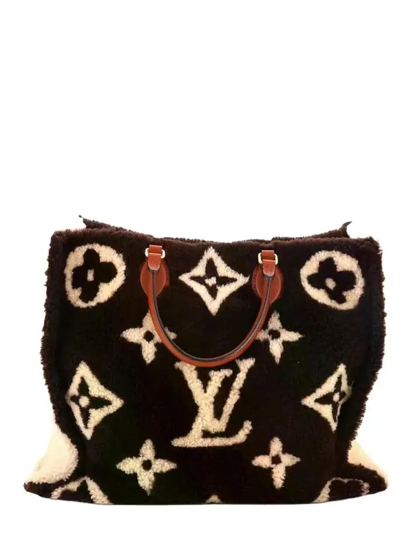 LOUIS VUITTON Monogram Giant Teddy Fleece Gm Tote Bag - Brown