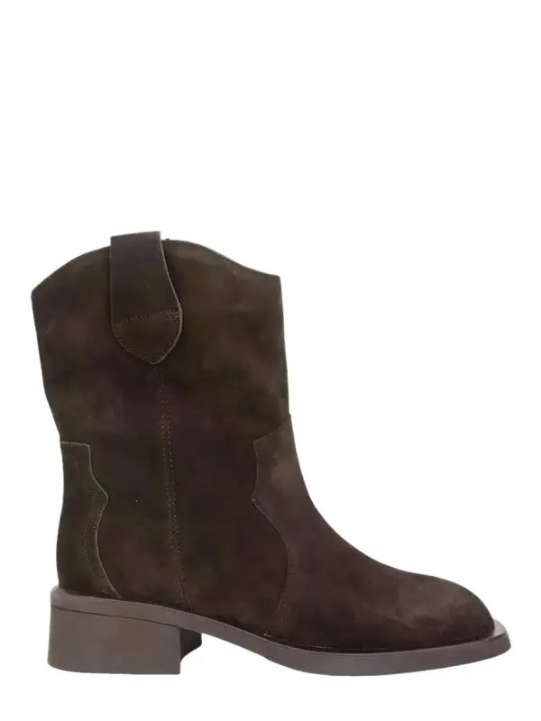 LINDA BAUMANN Suede Western-style Boots - Brown