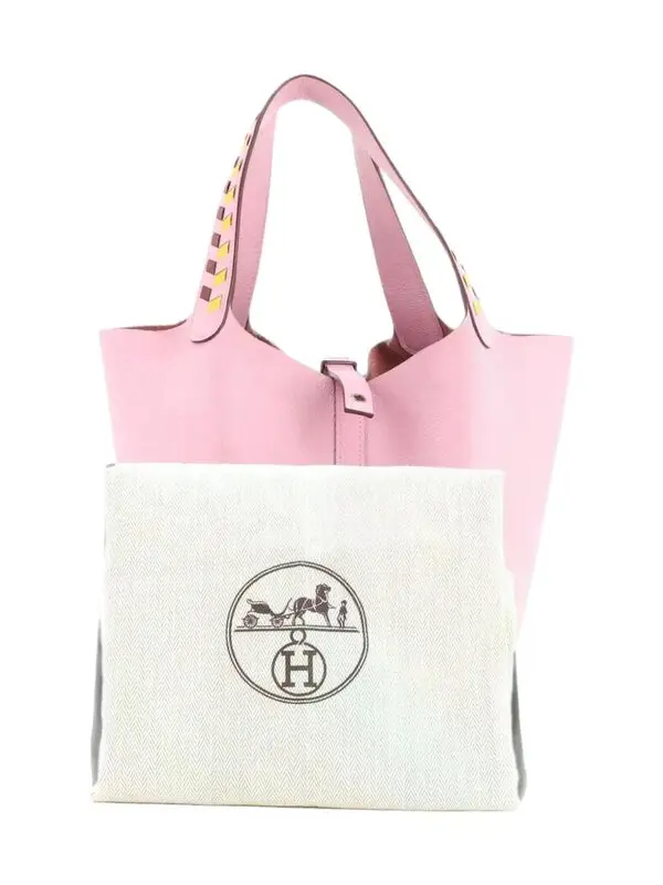 Hermès Picotin Lock Bag Tressage Epsom Mm Tote Bag - Pink