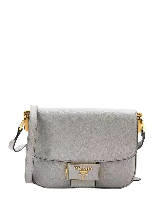 Prada Saffiano Leather Small Shoulder Bag - Grey