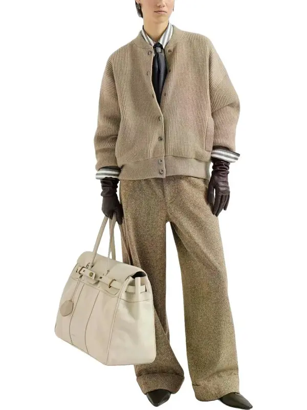 Brunello Cucinelli Striped Silk Poplin Shirt With Virgin Wool Foulard - White