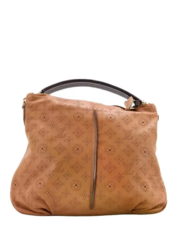 LOUIS VUITTON Selene Hobo Bag Mahina Leather Pm - Brown